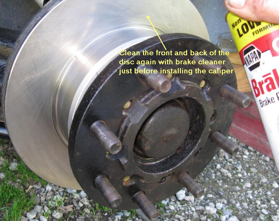 Clean the disc again with brake cleaner and clean paper towels to ...