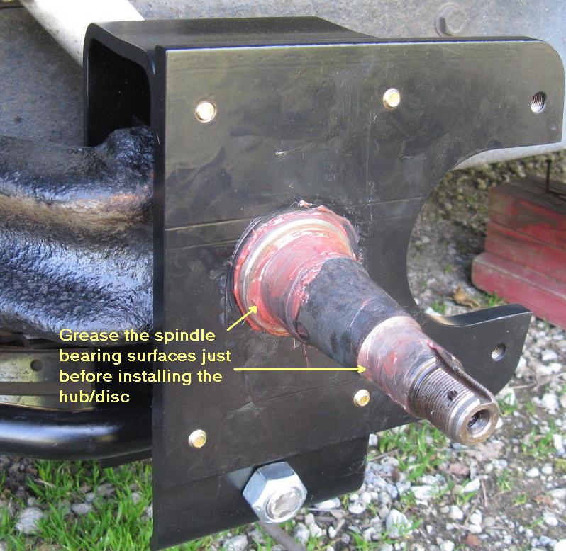 Put the clean, greased outer bearing, washer, and castle nut where you ...