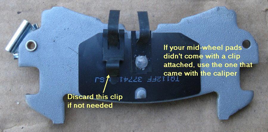 The mid-wheel calipers have a clip that holds them to the hollow piston ...